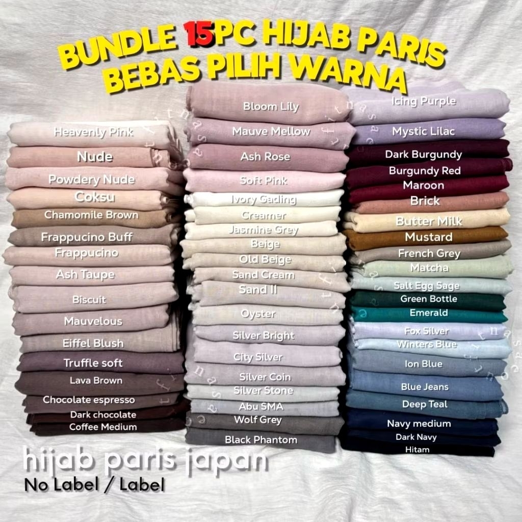 Jual Hijab Paris Japan Jilbab Paris Jadul Bahan Premium Bundle Grosir ...