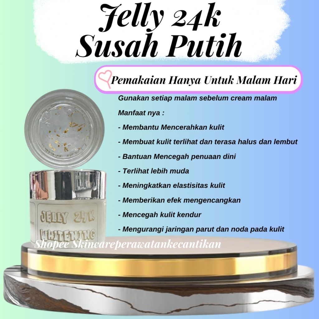 Jual Pemutih Wajah Jelly 24k Whitening Glowing Untuk Kulit Susah Putih ...