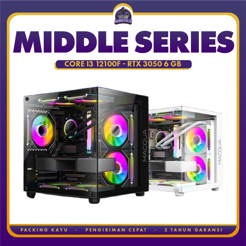 Jual AEROTECH MIDDLE PC RAKITAN GAMING LIVE STREAMING CORE i3 12100F ...