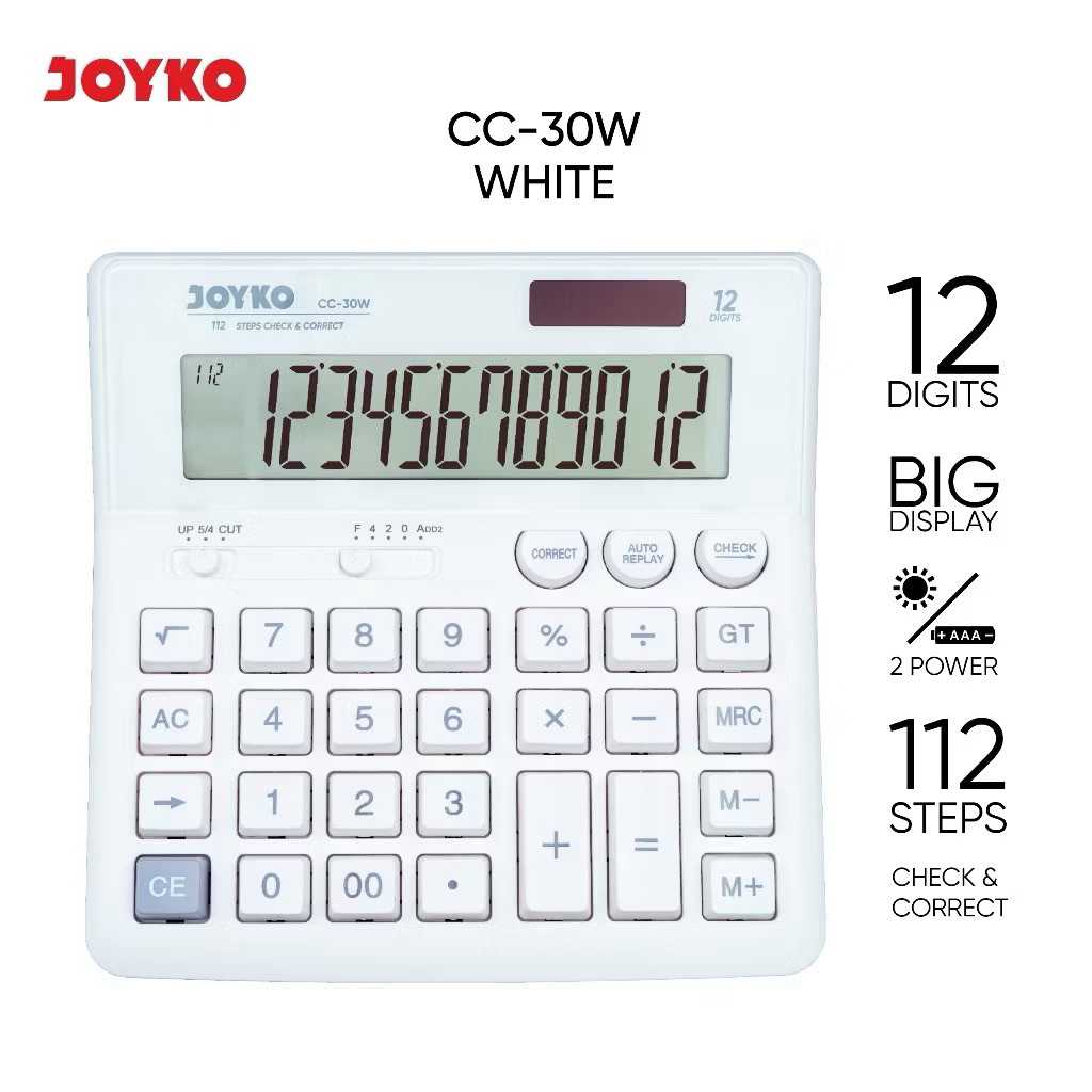 Jual KALKULATOR BESAR 12 DIGITS JOYKO CC-30W / CALCULATOR (1 PCS ...