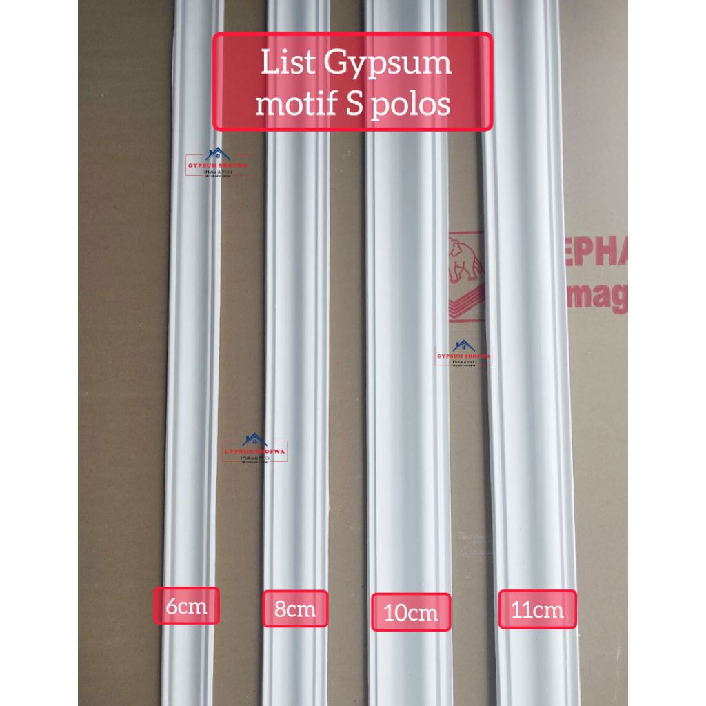 Jual Lis gipsum List gypsum motif minimalis S polos 6 cm, 8 cm, 10 cm ...