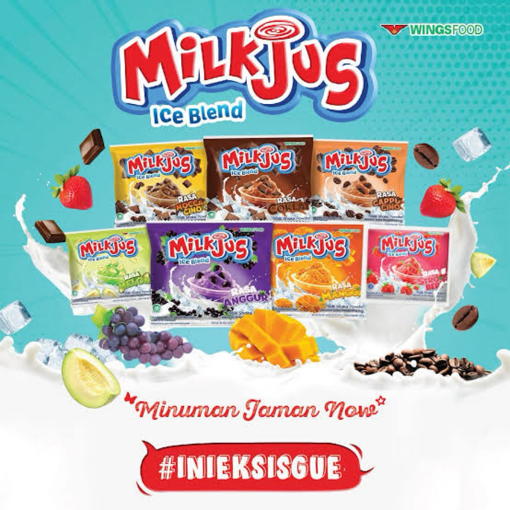 Jual MILKJUS Ice Blend Minuman Serbuk Aneka Rasa-1 Renceng 10 Sachet ...