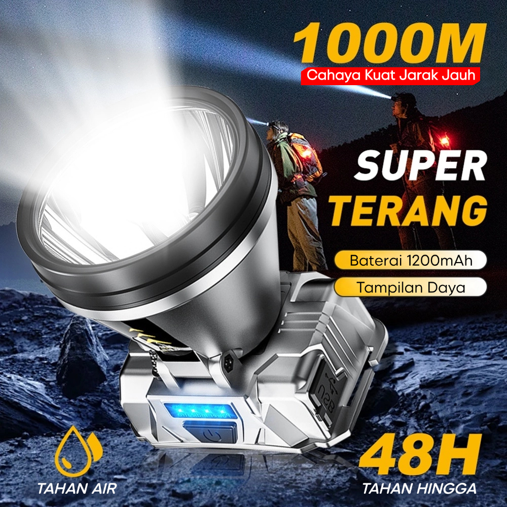 Jual MOKETA Senter Kepala Super Terang 500/1000/2000 WATT Tahan Air ...