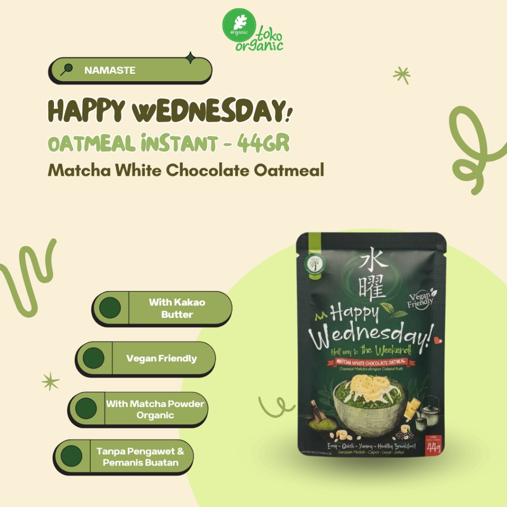 Jual Namaste Happy Wednesday Matcha With Chocolate Oatmeal (44gr ...