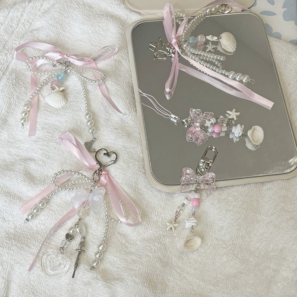 Jual Mocorie - Aurelia Coquette Keychain / Ribbon Bag Charm / Pink Bow ...