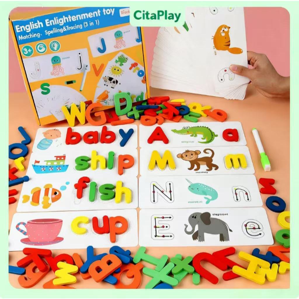 Jual CitaPlay Permainan Ejaan Lubang Pohon Kartu Pencocokan Huruf Teka ...