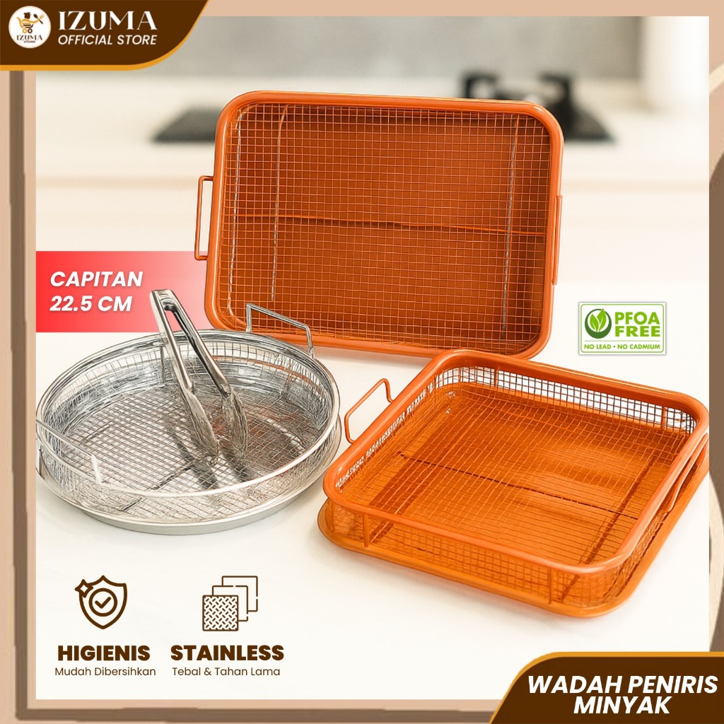Jual IZUMA SARINGAN MINYAK Cooper Peniris Minyak Baking Tray Saringan ...