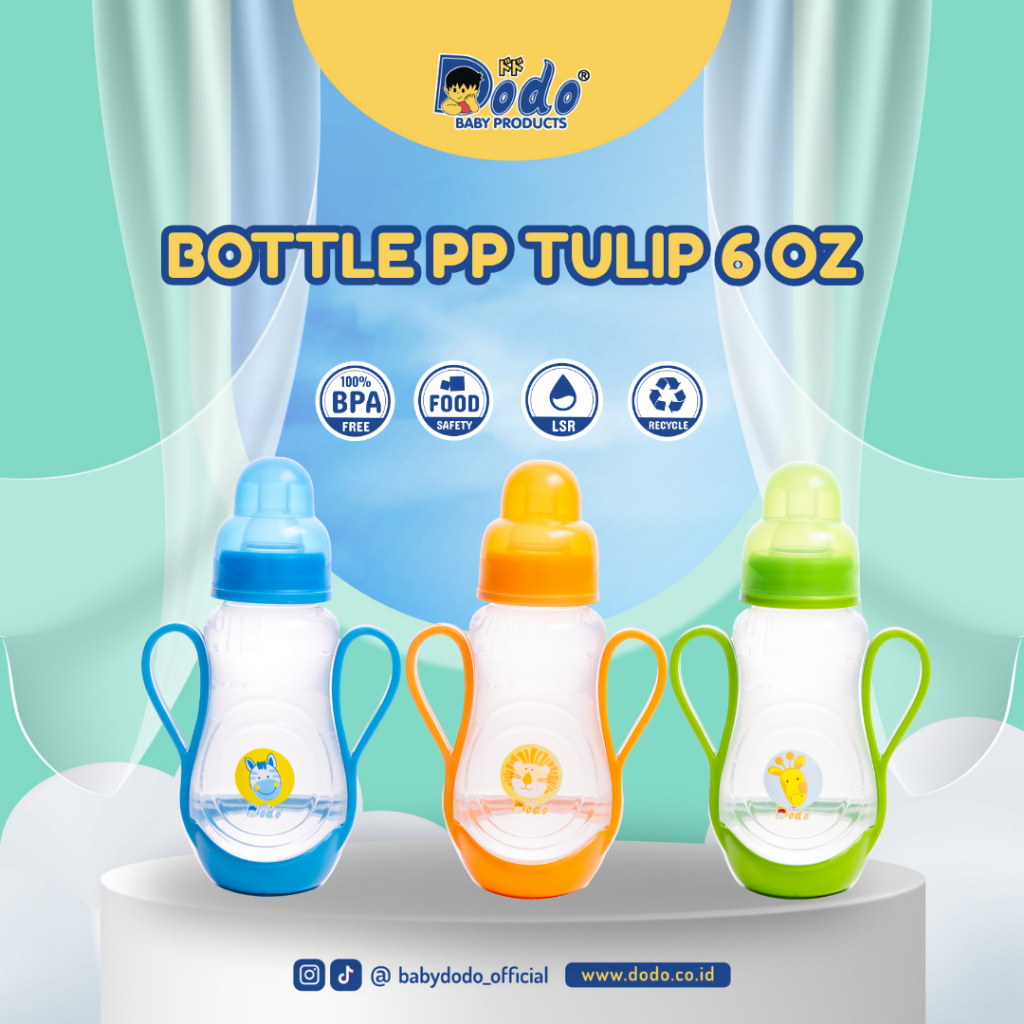 Jual DODO BOTOL PP TULIP 6 OZ/ 180 ML | Botol Susu Anak Bayi Dot Bulat ...