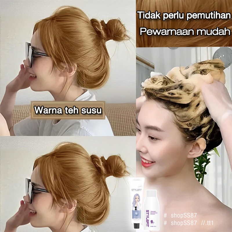 Jual (Beli 100ml gratis 100ml)STYLE FIT cat rambut milk tea *200ml,cat ...