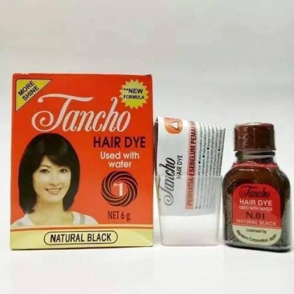 Jual Tancho Hair Dye Bubuk Pewarna Rambut Natural Black 6gr | Shopee ...