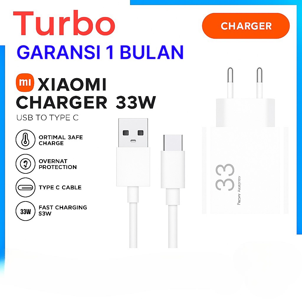 Jual Charger Xiaomi Original Turbo Fast Charging 33W Type-C | Mi ...