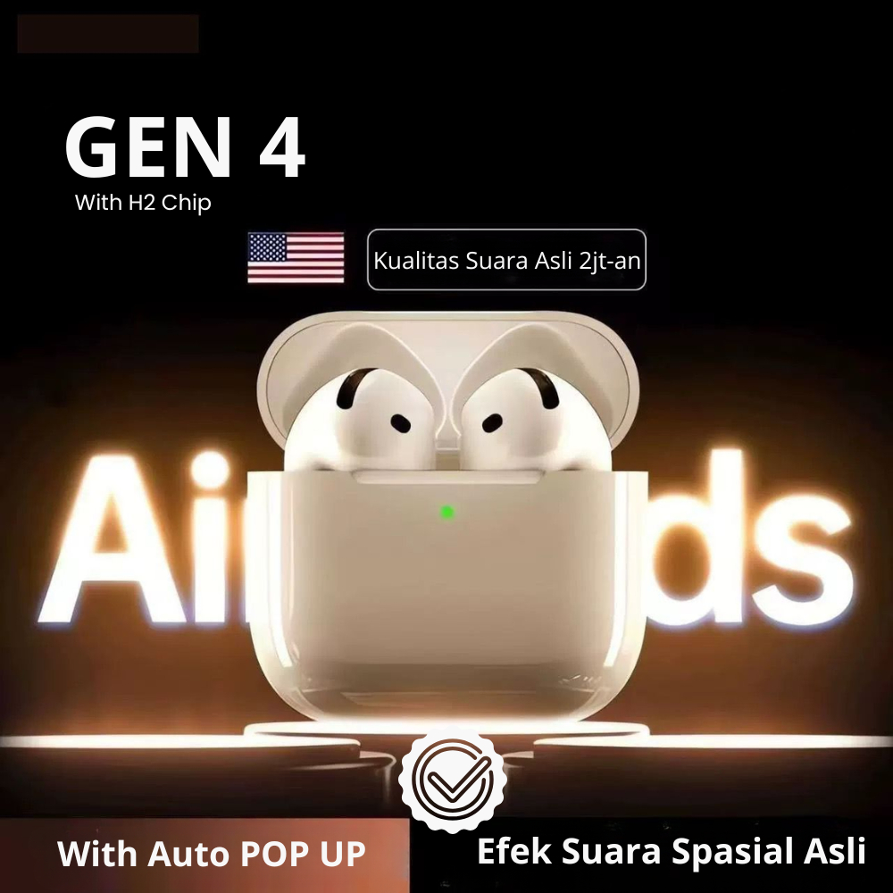 Jual TWS GEN 4 Earphone Headset Bluetooth H2 Chip Wireless Charging ...