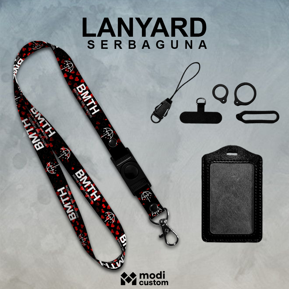 Jual BMTH Font Lanyard Gangtungan Serbaguna | Kalung ID Card & HP ...
