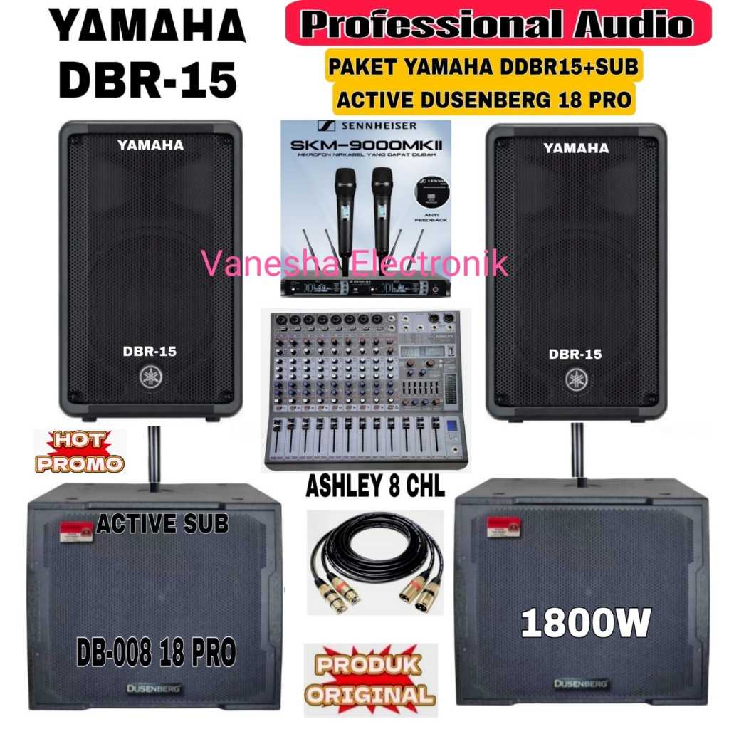 Jual Paket sound system outdoor indoor speaker aktif 15" YAMAHA DBR15 ...