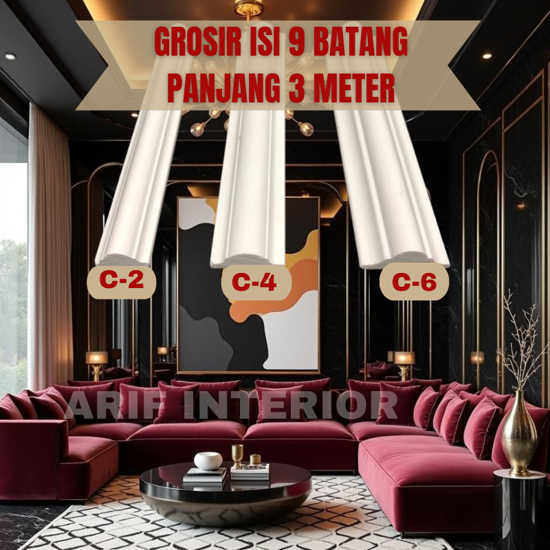 Jual Wall Molding PVC Minimalis Dekorasi Interior Modern Anti Air ...