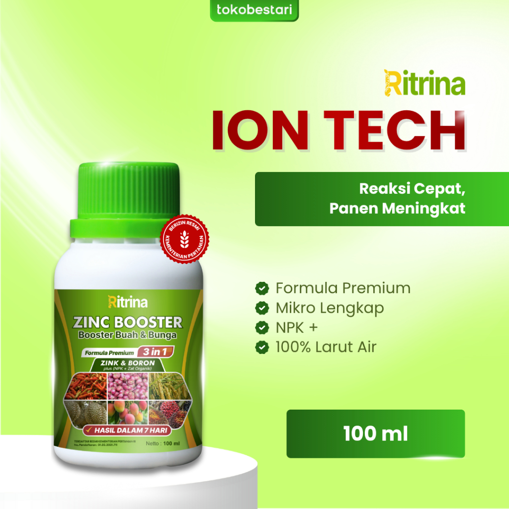 Jual [TERBARU] Ritrina Zinc Booster Pupuk Pelebat & Booster Buah Bunga ...