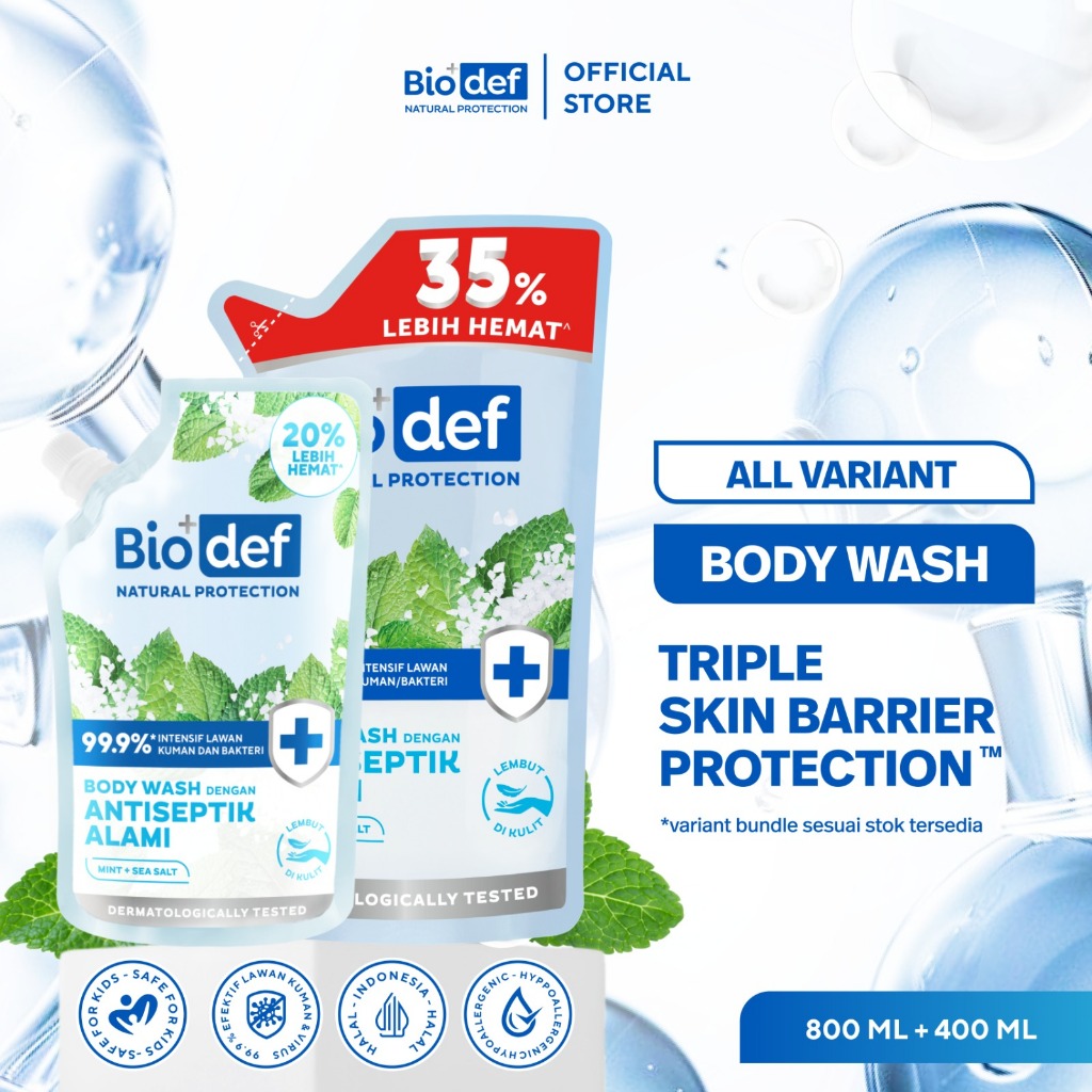 Jual [BUNDLE] Biodef Antiseptik Body Mint Wash | Sabun Mandi Aman dan ...