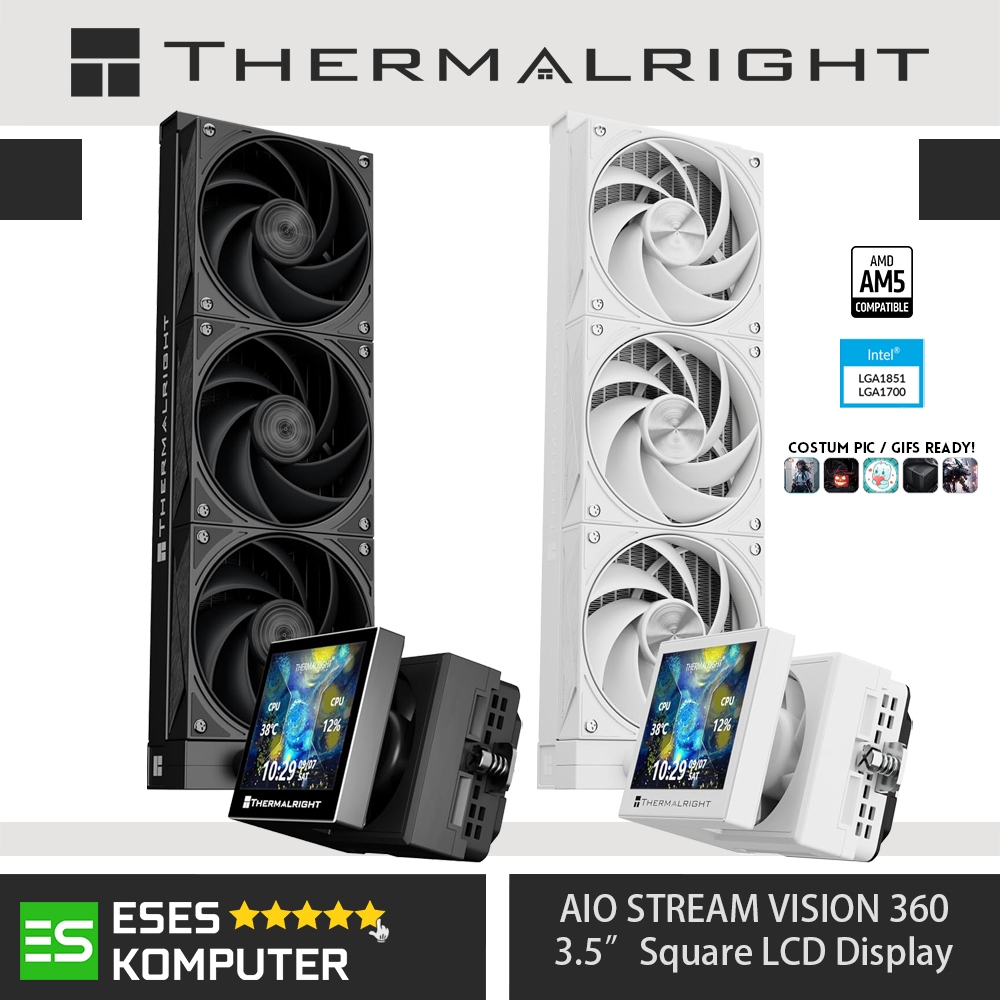 Jual AIO THERMALRIGHT STREAM VISION 360 3.5" Square LCD Display | 360mm ...