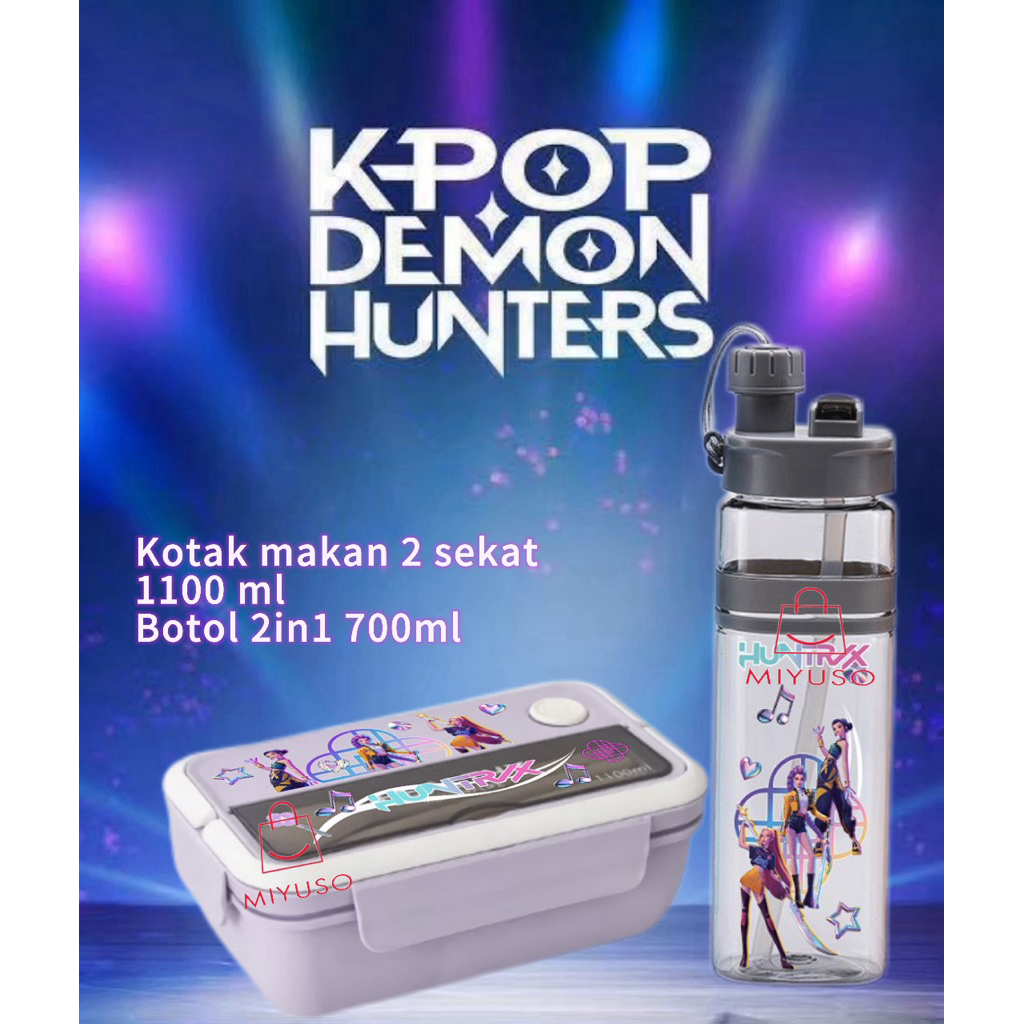 Jual Huntrix Kpop Demon Hunters Lunch Box / Kotak makan Botol minum ...