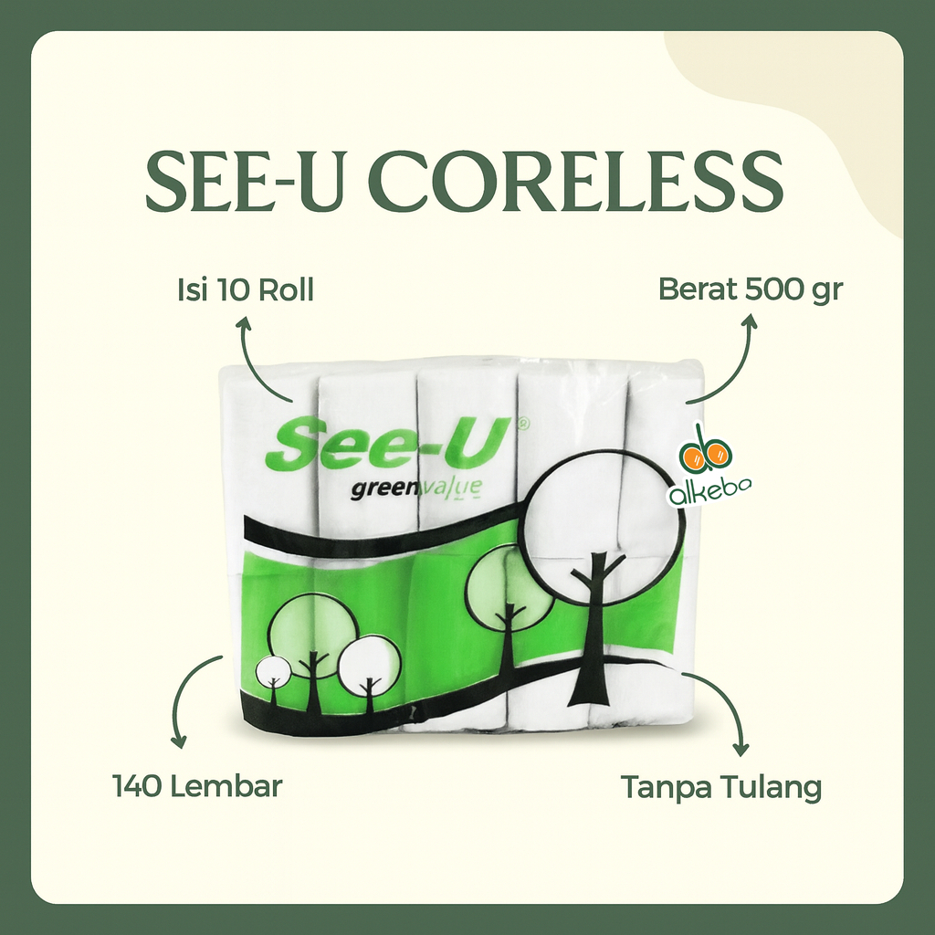 Jual Tissue See U Roll Bathroom Coreless 10 Roll – Tisu Gulung Tanpa ...