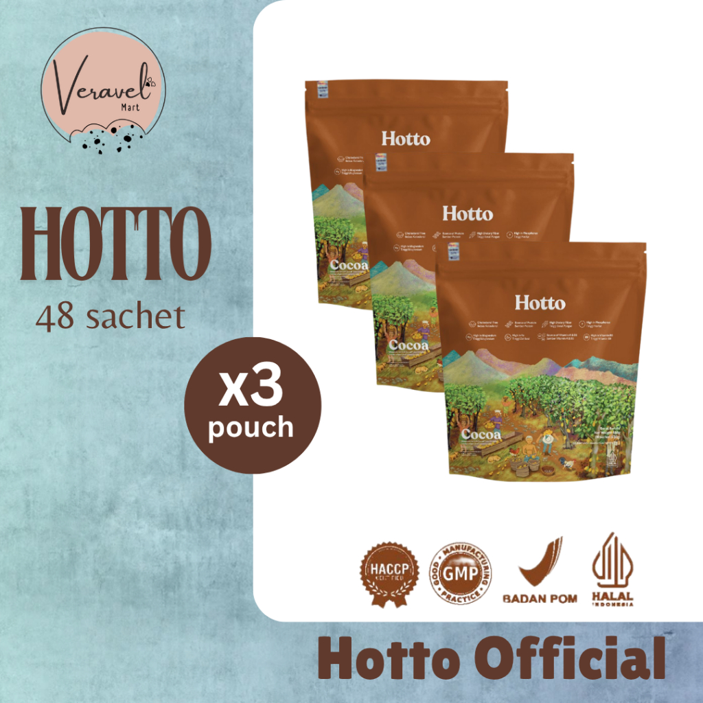 Jual Hotto Cocoa Superfood Multigrain dengan Ubi Ungu 3 Pouch Isi 48 ...
