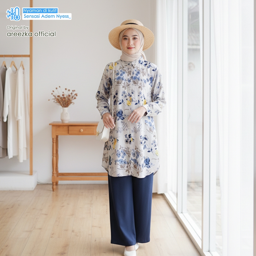 Jual Setelan Tunik JUMBO MOTIF Rayon LD 120 Areezka | Shopee Indonesia