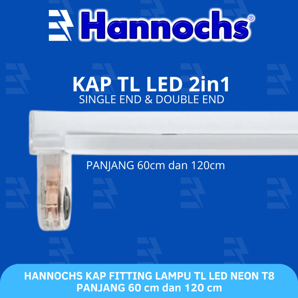 Jual Hannochs Kap Fitting Lampu TL LED T8 Neon 2in1 Panjang 60 cm dan ...