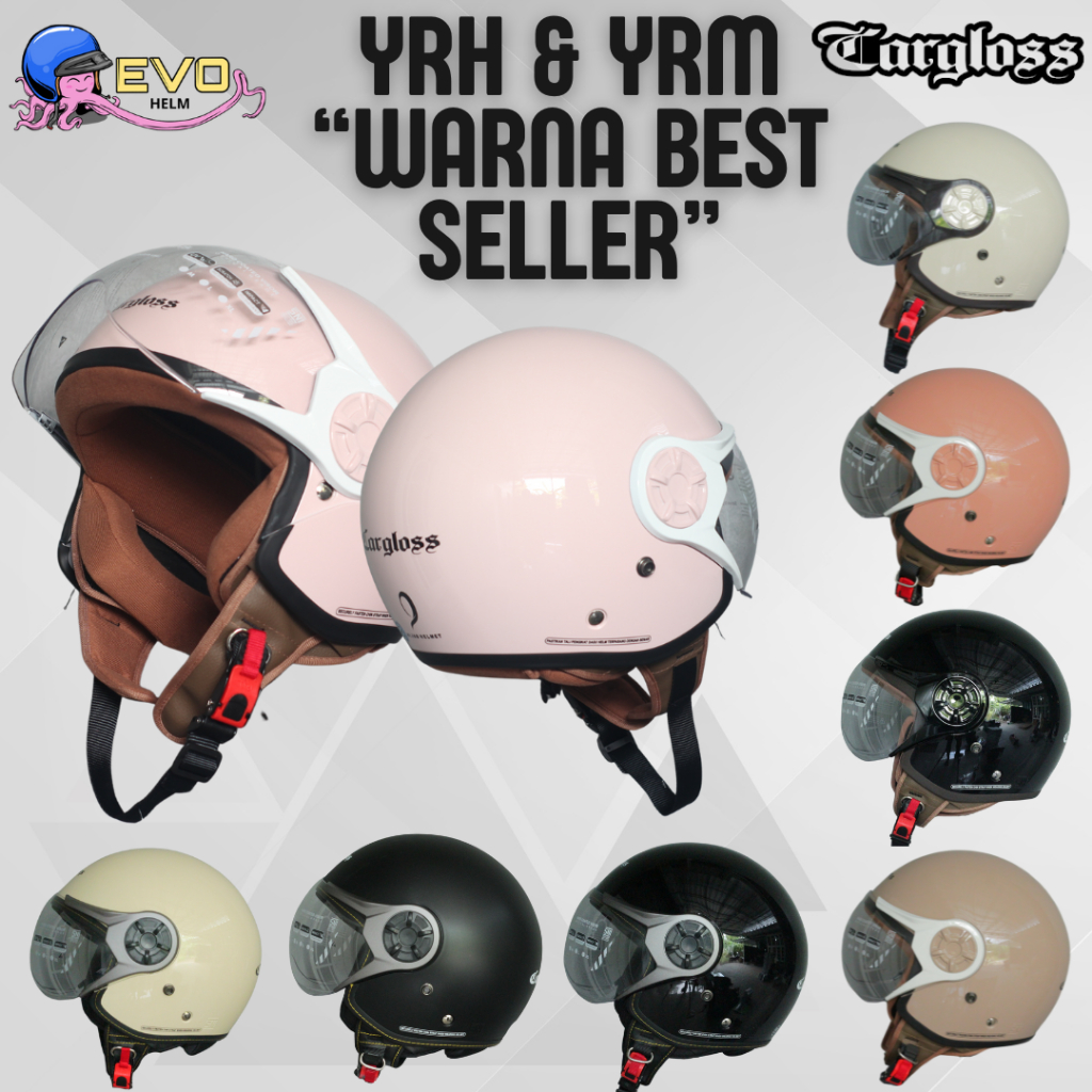 Jual CARGLOSS YRH HIJAB & CARGLOSS YRM NON HIJAB HELM HALF FACE RETRO ...