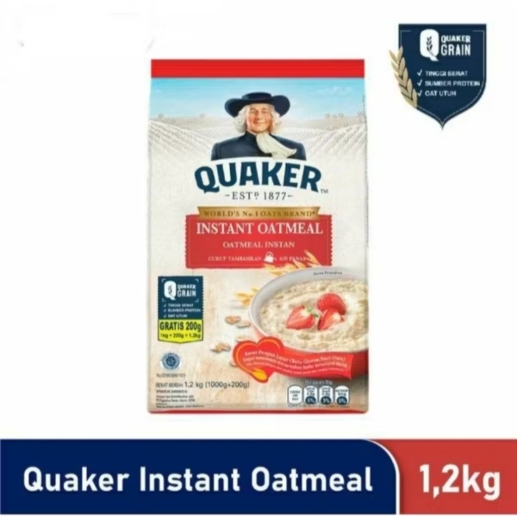 Jual EXPIRED 2027 | Quaker Oatmeal Instant 1.2KG / 1200gr – Oatmeal ...