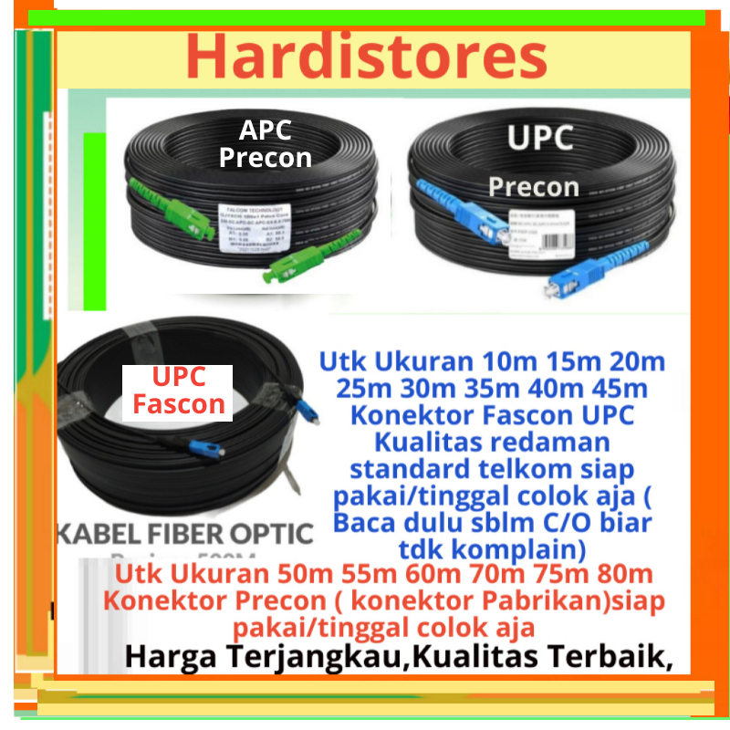 Jual Dropcore Fiber Optik Kabel FO Kabel Wifi 1 Core 3 Sling 10m 15m ...