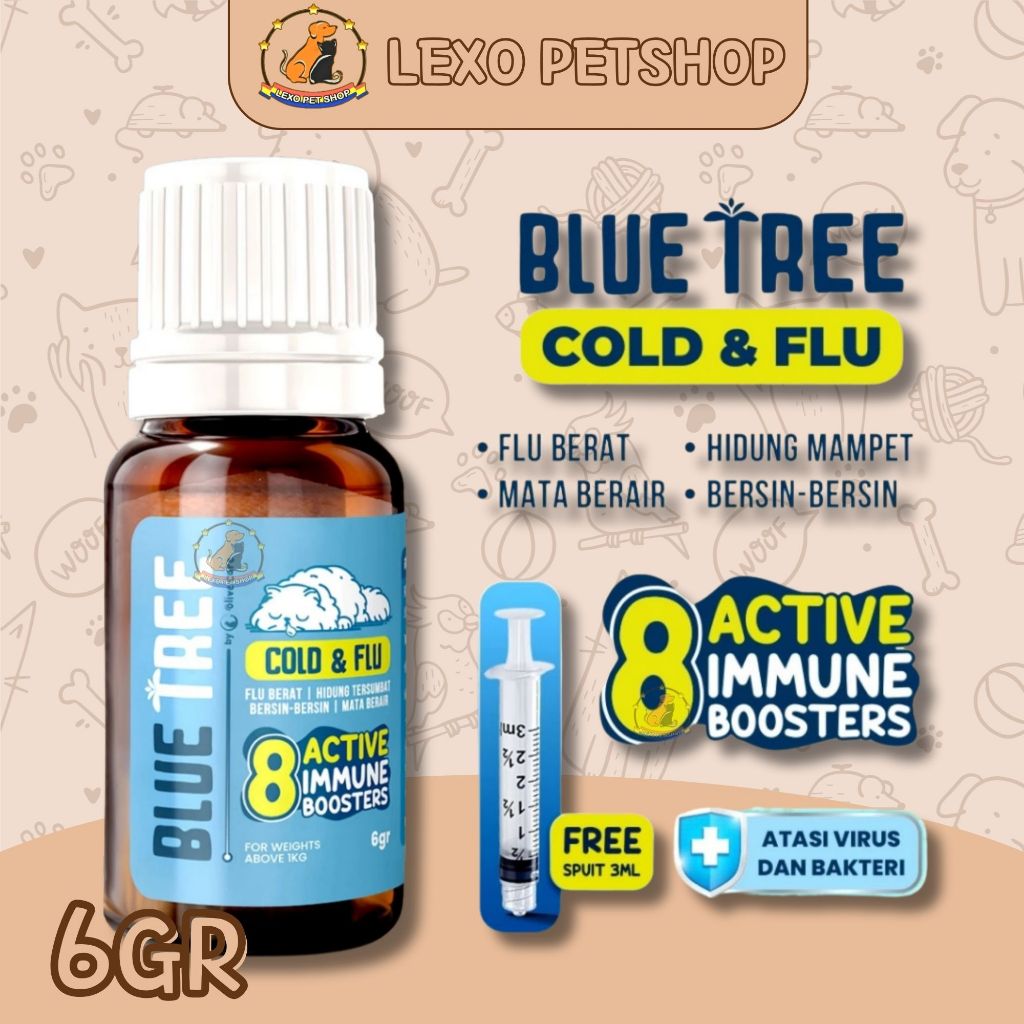 Jual Olive Care Vitamin Obat Kucing BLUE TREE Cold & Flu dengan 8 Bahan ...