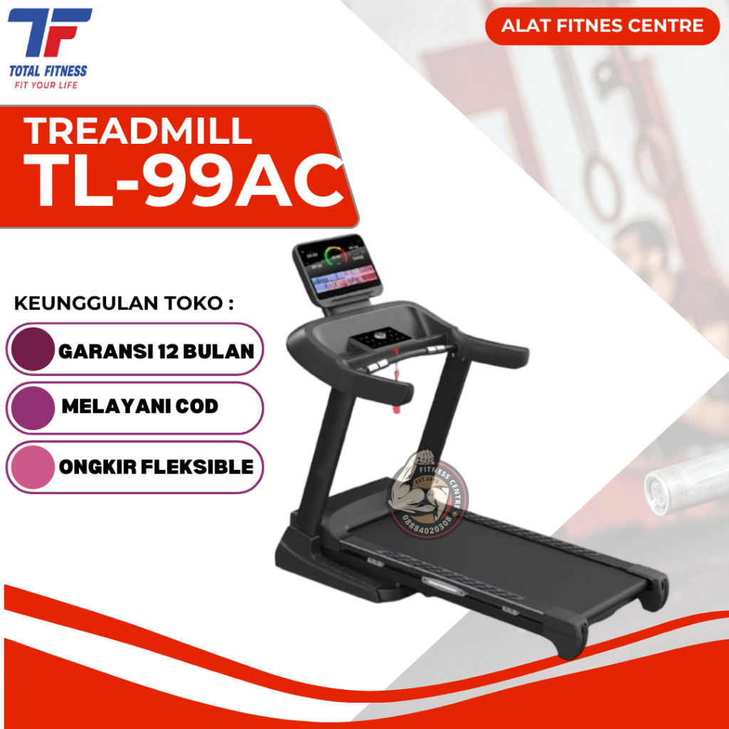 Jual Alat Fitness Treadmill Elektrik TL-99 AC Auto Incline - Treadmill ...