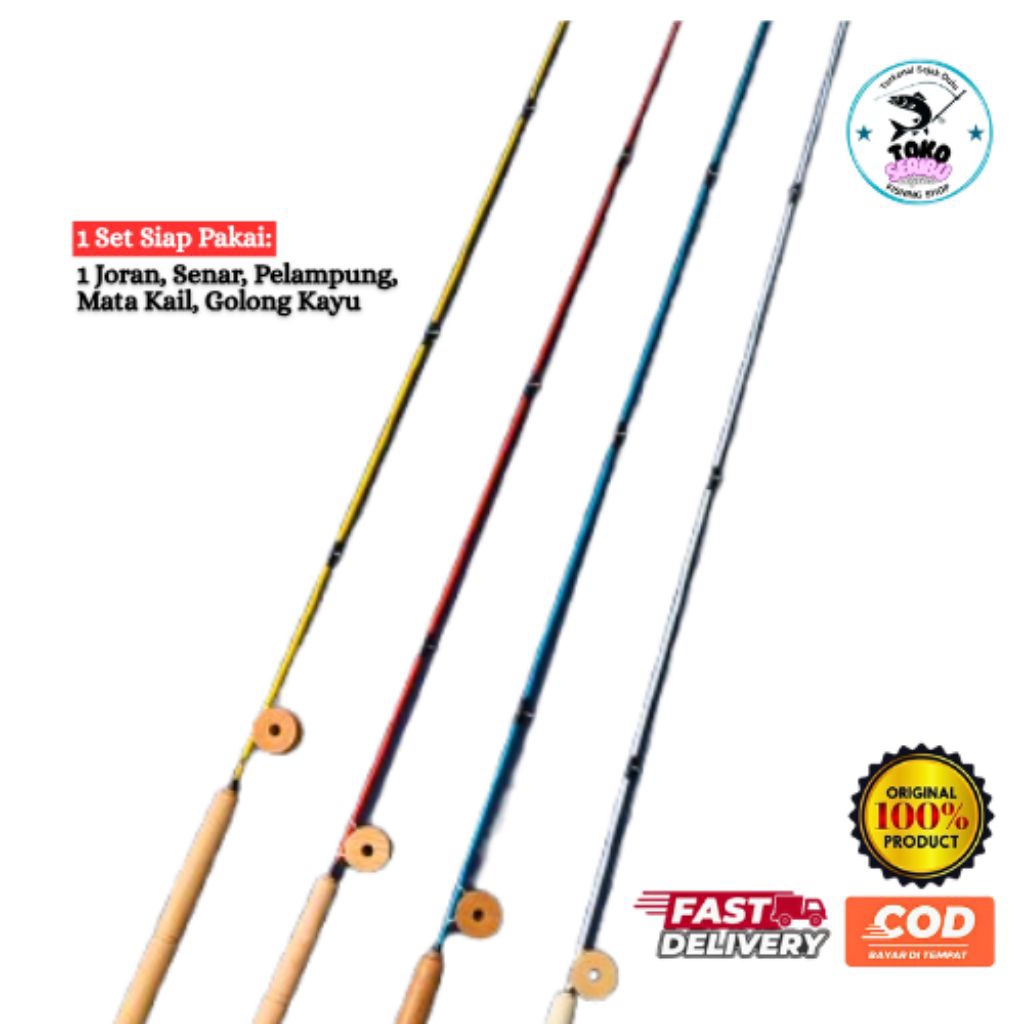 Jual 1 Set Komplit Joran Pancing Fiber Anak | Joran Wader Siap Pakai ...