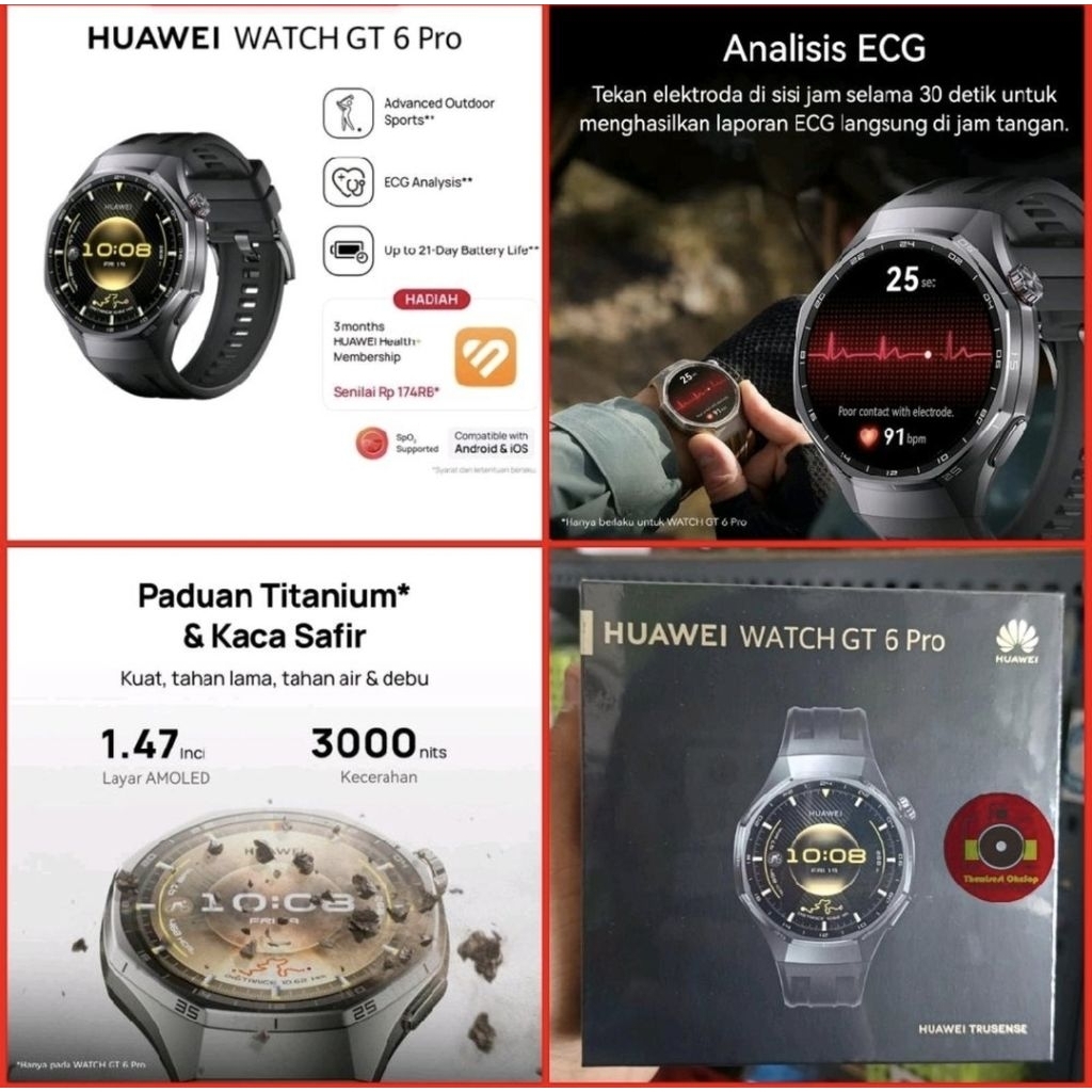 Jual HUAWEI WATCH GT 6 Pro Smartwatch Golf Diving Running Cycling 21 ...