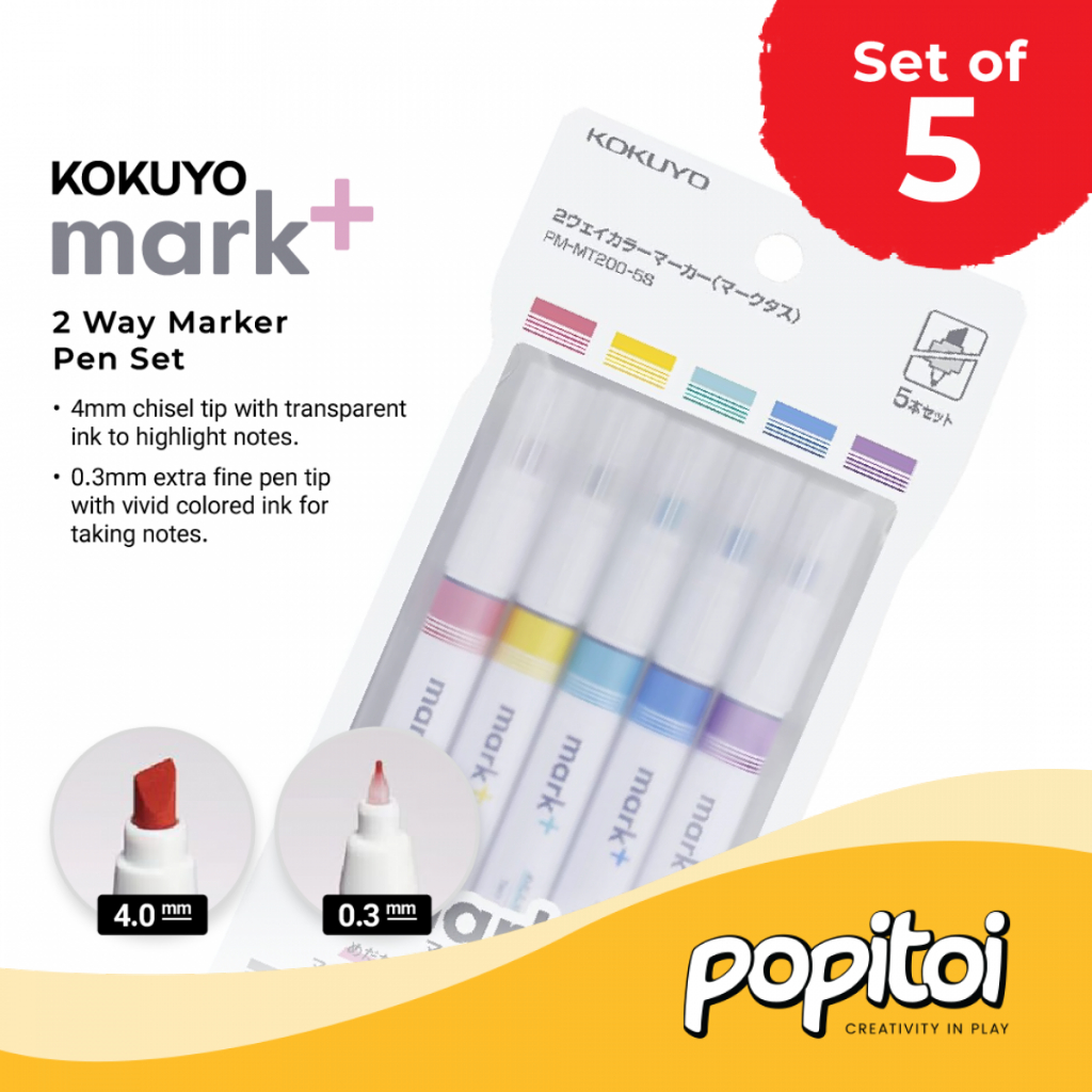 Jual Kokuyo Mark+ TWO WAY Highlighter Color Pen Marker SET Penanda ...