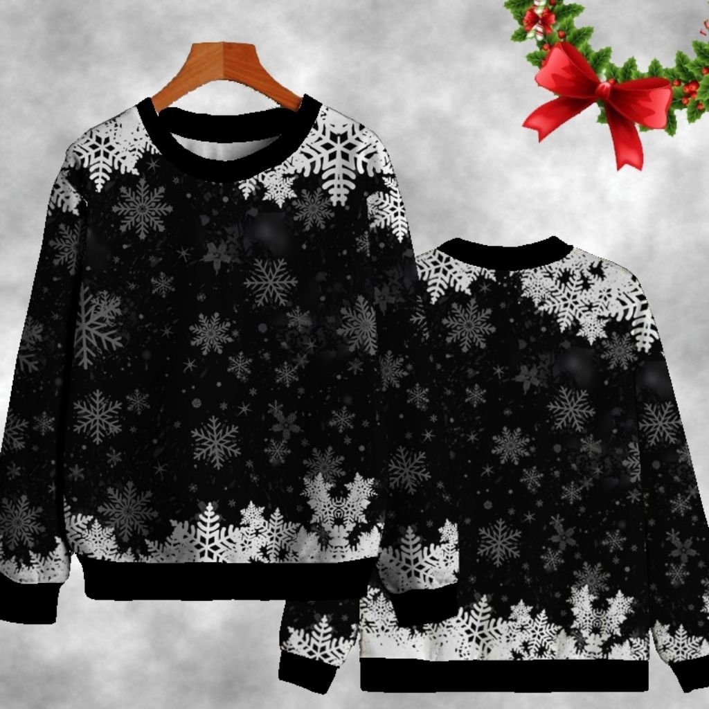 Jual Sweater Natal Wanita Full Print – Christmas Reindeer Merah Hijau ...