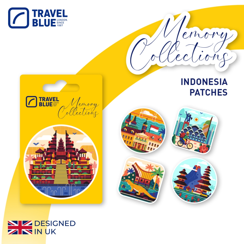 Jual Travel Blue Patches – Indonesia Design | Shopee Indonesia