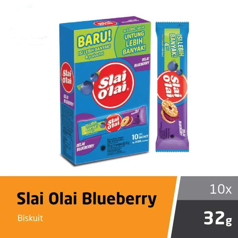 Jual SLAI OLAI 1 BOX ISI 12 BUNGKUS, biskuit selai buah cookies ...