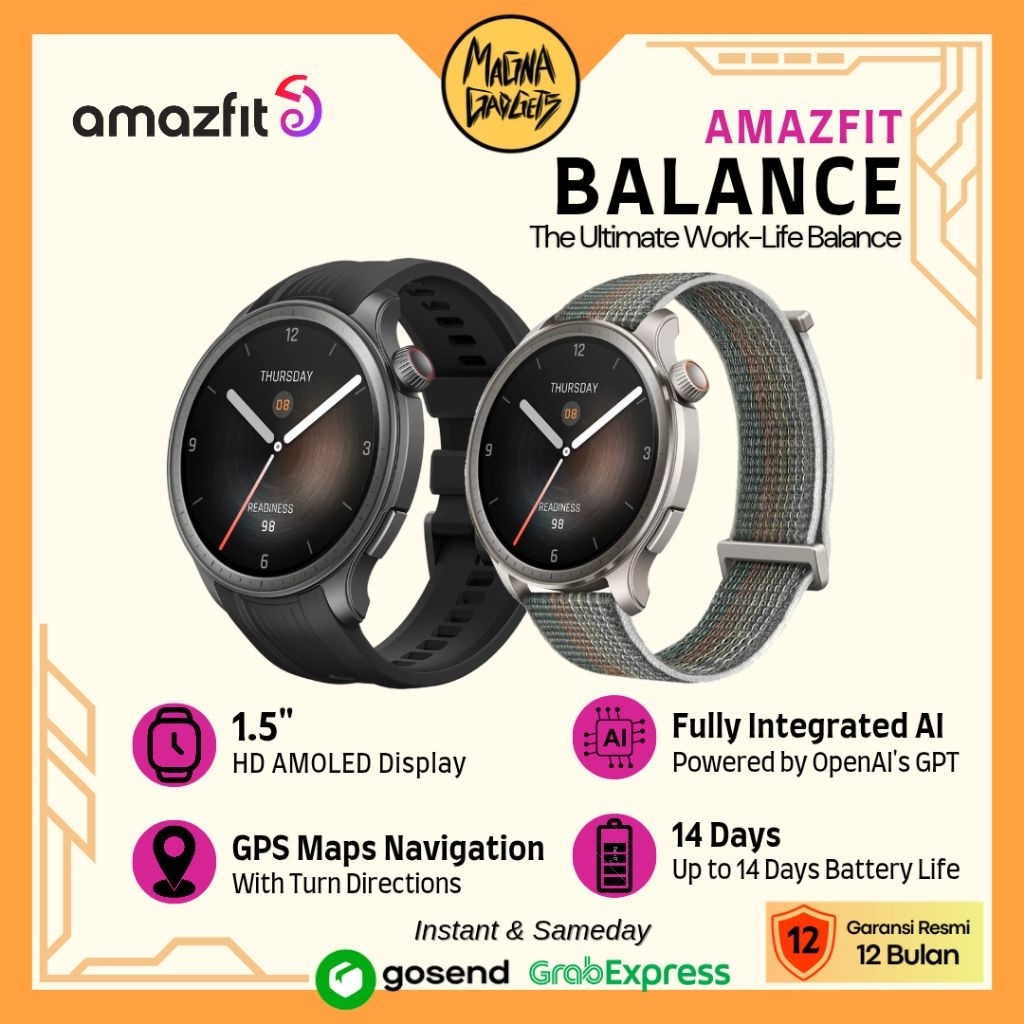Jual Amazfit BALANCE Smartwatch | Zepp Flow Voice & AI Coach | Offline ...