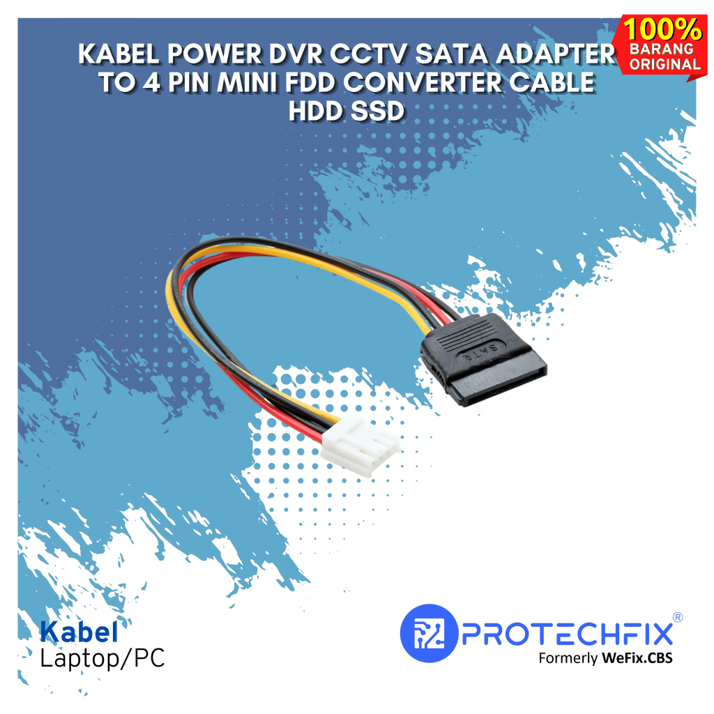 Jual Kabel Power DVR CCTV Sata Adapter to 4 Pin Mini FDD Converter ...