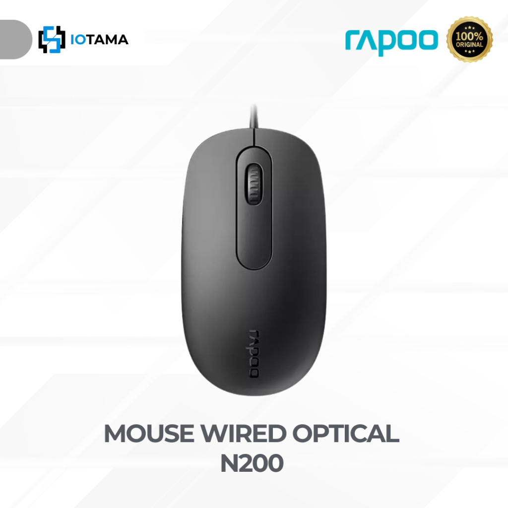 Jual Rapoo Mouse Wired Optical N200 by IOTAMA 100% Original | Shopee ...