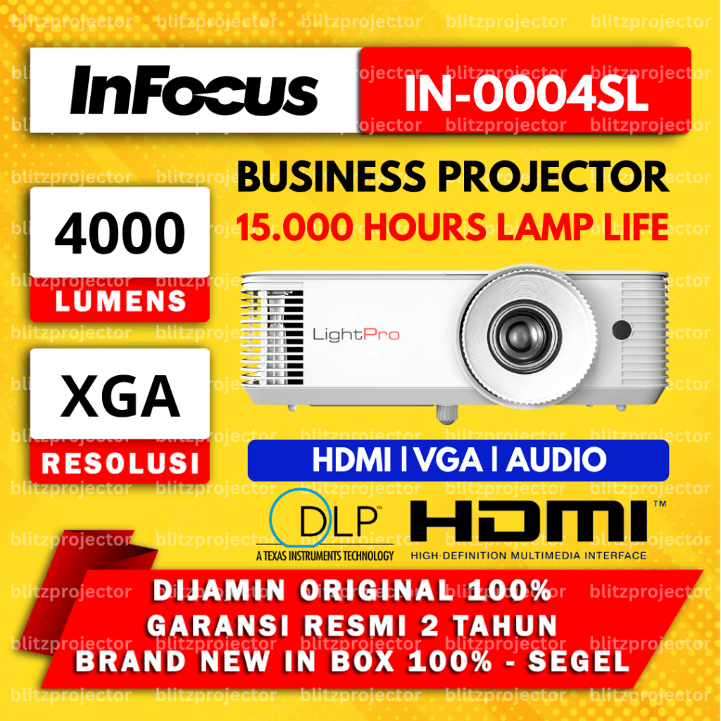 Jual InFocus Proyektor IN-0004SL / IN0004SL 4000 Lumens XGA HDMI VGA ...