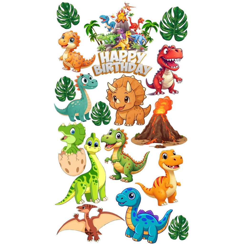 Jual Topper Cake Dinosaurus Free Custom NAMA/Hiasan CAKE ULTAH TEMA ...
