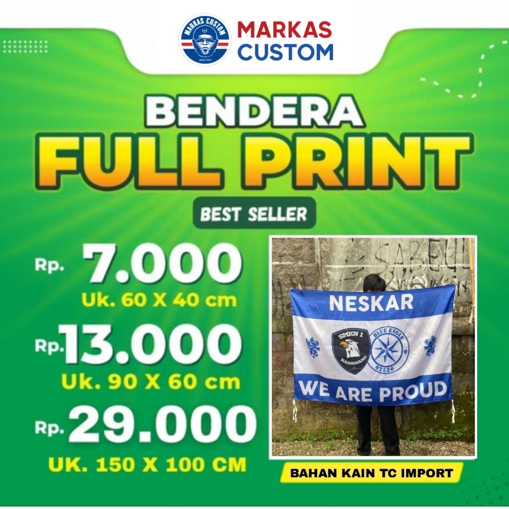 Jual PROMO CETAK BENDERA PRINTING / BENDERA KAIN / BENDERA ORGANISASI ...