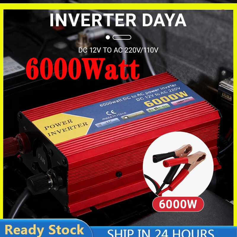 Jual COD Inverter 6000 Watt Power Inverter DC Ke AC Aki listrik ...