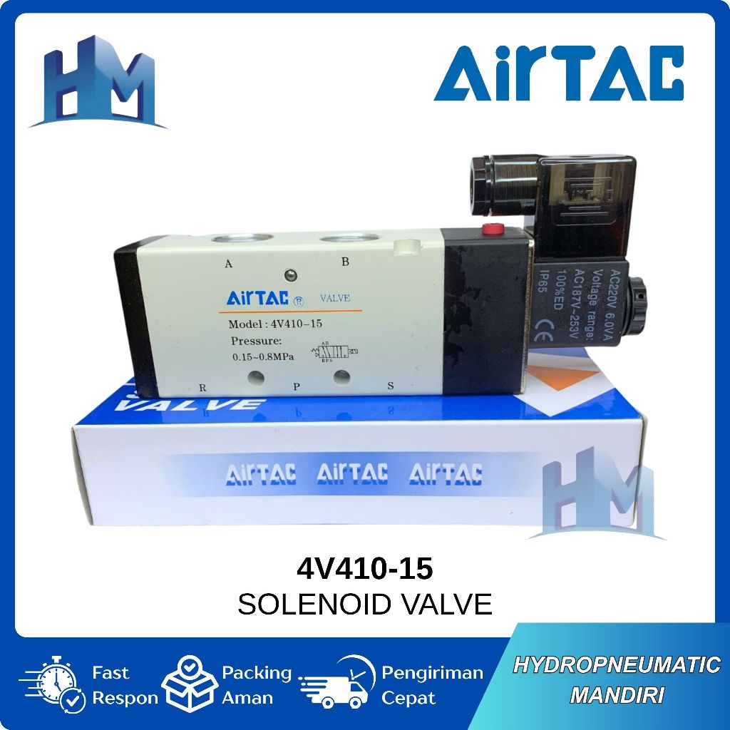 Jual Solenoid Valve 5/2 Way Single Airtac 4V410-15 / 4V410 15 | Shopee ...