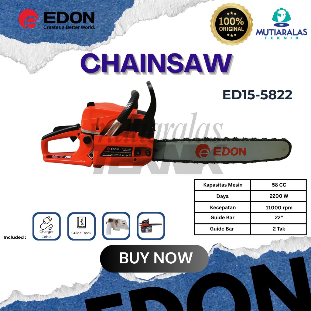 Jual EDON Mesin Potong Kayu Mesin Sinso Chainsaw Gergaji Potong Pohon ...