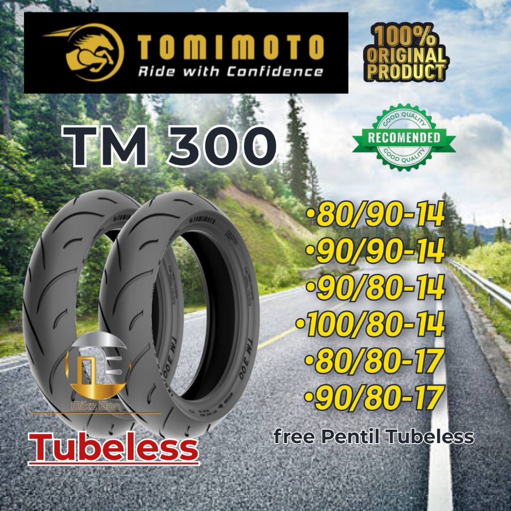 Jual Ban motor TOMIMOTO TM300 ring 14 ring 17 TUBELESS 80/90-14 90/90 ...