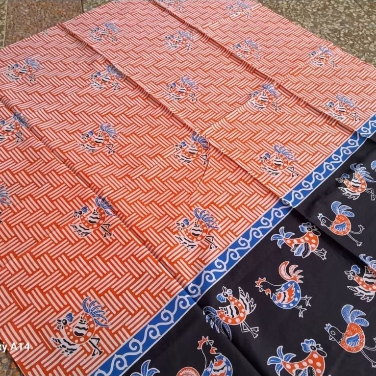Jual (ORIGINAL) KAIN BATIK LAWEYAN SOLO AYAM ANYAMAN ORANGE | Shopee ...