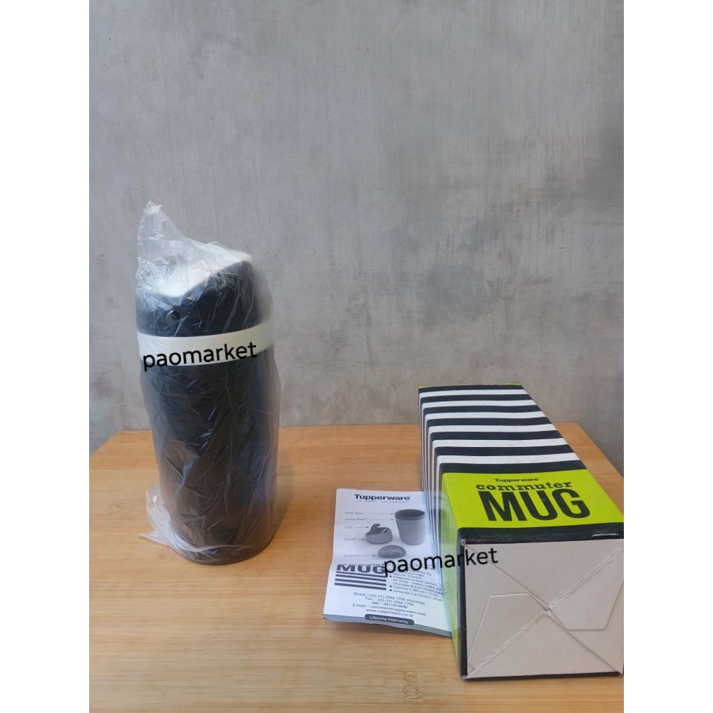 Jual tupperware commuter mug 360 ml new black white - termos hitma ...